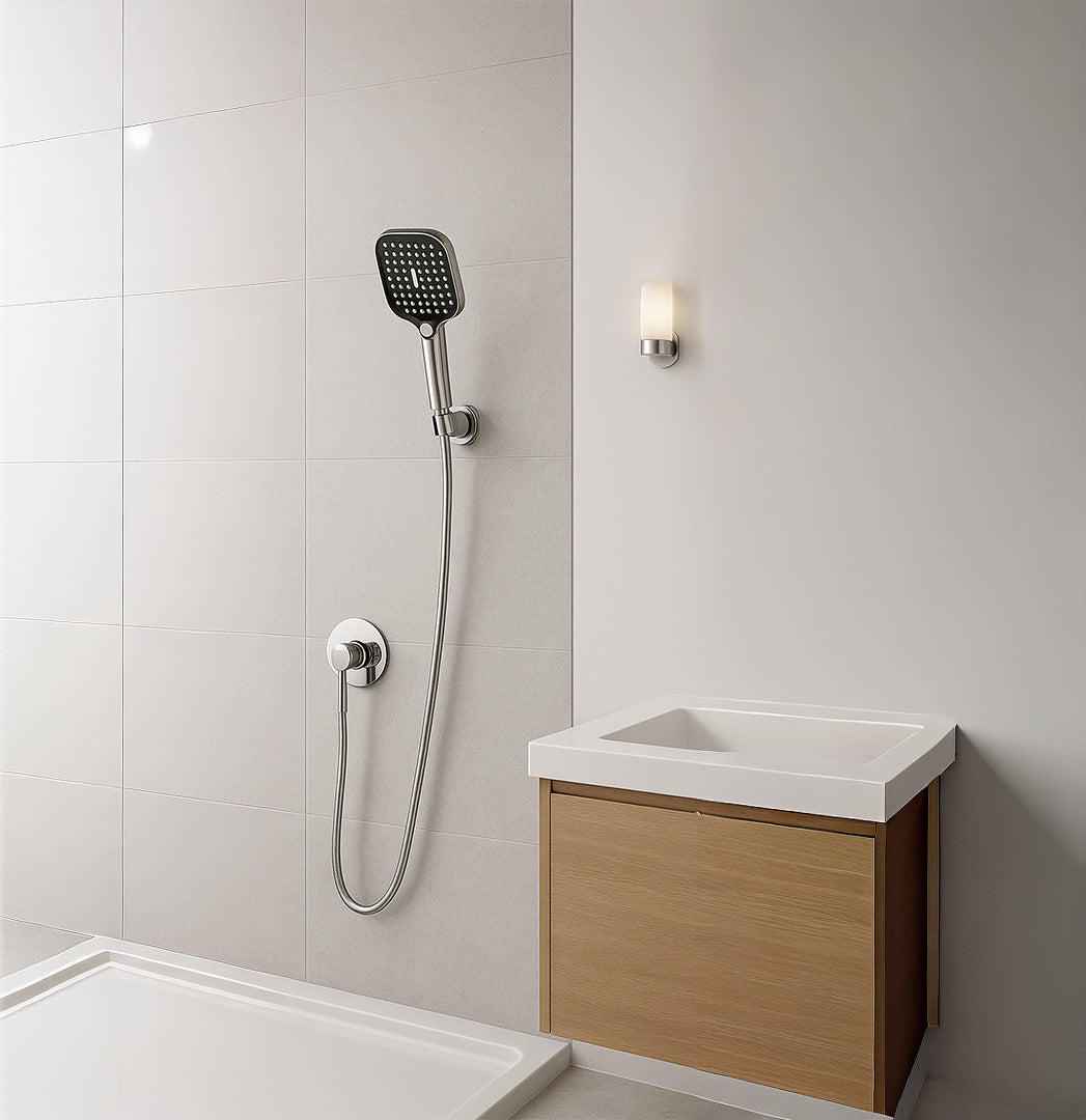 سماعة دش كروم مع خرطوم FLAGON 8170 - رأس دش يدوي | 53 ريال