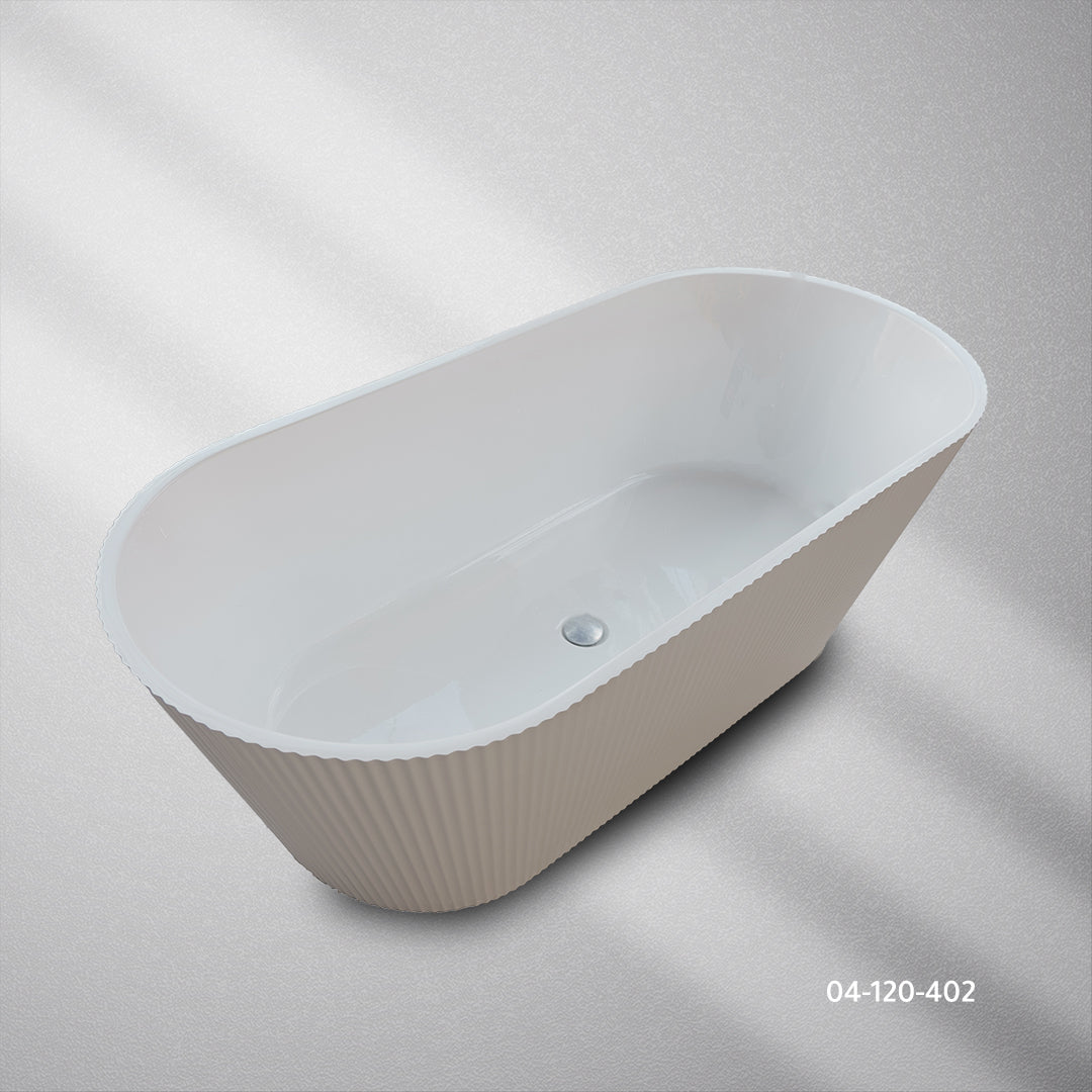 بانيو ديكور دائري أبيض FLAGON D-9003T 150×70 سم - تصميم فاخر