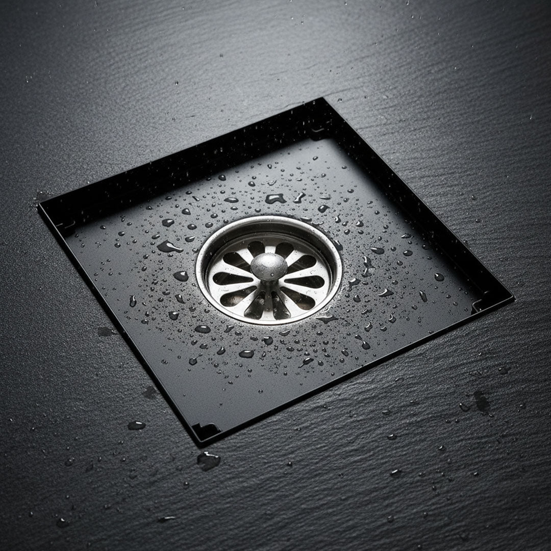 صفاية شاور بلاط استيل أسود مطفي Flagon XB-A159C - 15×15 سم | متجر زينكو ...