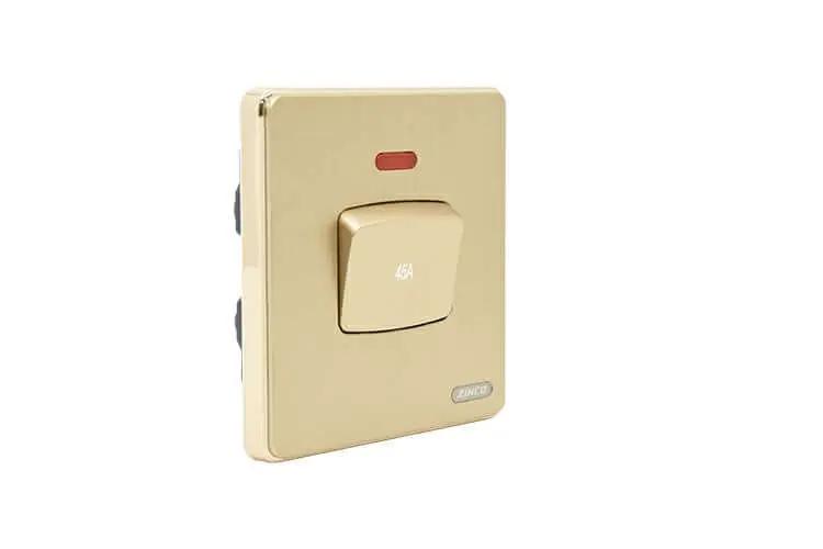 Air conditioner switch, 45 amp, gold, wide, Zinko
